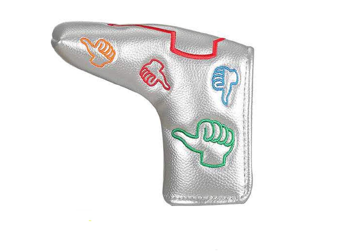 DBYA Golf Blade Putter Head Cover PU Leather Thumbs UP with Velcro Closure for Blade,Grey