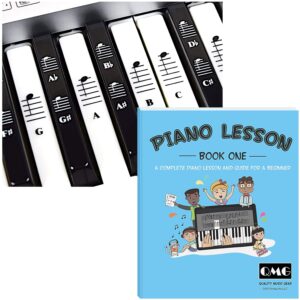 qmg piano and keyboard stickers and complete piano music lesson and guide book for kids and beginners