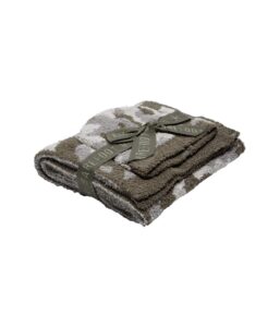 barefoot dreams cozychic camo beanie & scarf set, linen multi, os