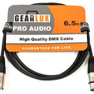 Gearlux 6.5-Foot 3-Pin Male-to-Female DMX Cable - 5 Pack