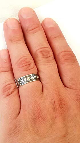 King Solomon's Sterling Silver Ring Russian 'Everything Passes. This Too Shall Pass. Все пройдет и это пройдет' 10301 (20 mm)