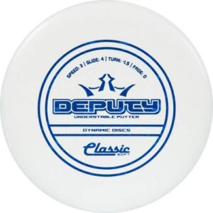 dynamic discs classic soft deputy putter golf disc [colors may vary] - 173-176g