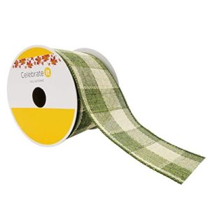 2.5" wired checkered ribbon by celebrate it fall