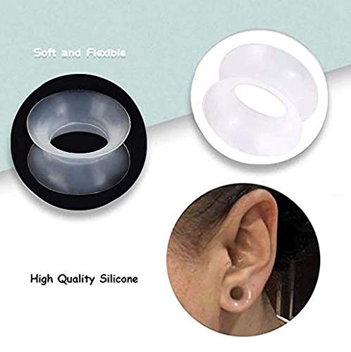 HISHION 50pcs Ear Stretching Kit 14G-00G Acrylic Tapers and Plugs + Silicone Tunnels 9 Gauges Good for Beginners for Women Men Body Piercing Jewelry(Transparent)