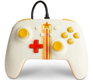 powera enhanced wired controller for nintendo switch - mario vintage star