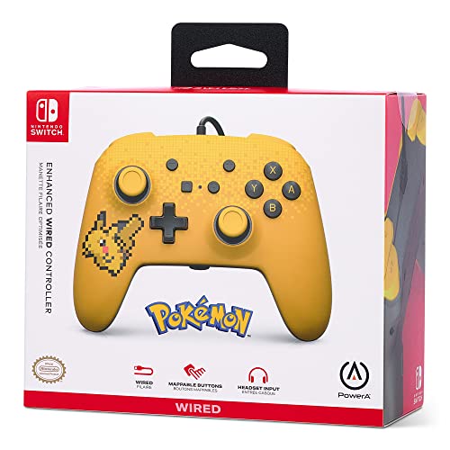 PowerA Pokemon Enhanced Wired Controller for Nintendo Switch - Pixel Pikachu, Gamepad, Wired Video Game Controller, Gaming Controller - Nintendo Switch