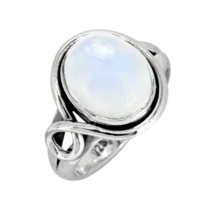 yotreasure 10x12 mm rainbow moonstone in 925 sterling silver solitaire ring