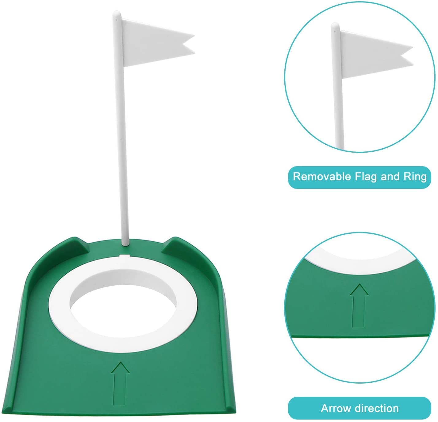 Putting Cup Indoor Outdoor Practice Training Aids with Flag Plastic Putting Cup Putting Hole Putter Regulation Cup