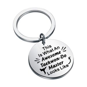 penqi martial arts jewelry taekwondo gift taekwondo lover gift this is what an awesome taekwon-do master looks like keychain taekwondo coach student gift (k-taekwon-do)