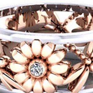 SEniutarm Engagement Love Rings Wedding Bands Elegant Sunflower Dragonfly Hollow Shiny Metal Finger Ring Women Jewelry Xmas Gift for Women/Girl Finger Rings DIY Jewelry Gifts - US 8