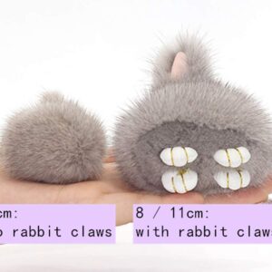 5CM Mini Rabbit Keychain pendant Fur Ball Keyring Lovely Mini Kawaii Animal black