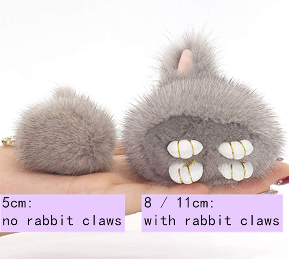 5CM Mini Rabbit Keychain pendant Fur Ball Keyring Lovely Mini Kawaii Animal black