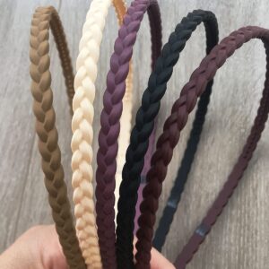 12pcs 6mm Thin Headbands for Girls Women Plastic Pigtail Sytle with Teeth Skinny Headbands for Kids Teens Lady