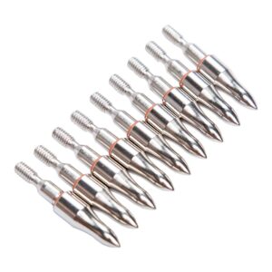 Pinals Archery 19/64" 100 Grain Field Points Tips Target and .244/6.2mm Arrows Inserts for Bow Hunting 12Set(Sharp)