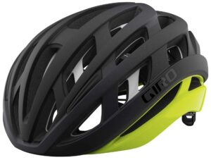 giro helios spherical mips cycling helmet - matte black fade/highlight yellow medium