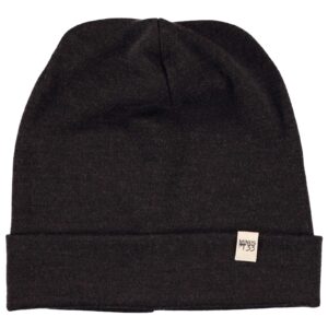 100% merino wool ridge cuff beanie - unisex warm winter hat - dark brown