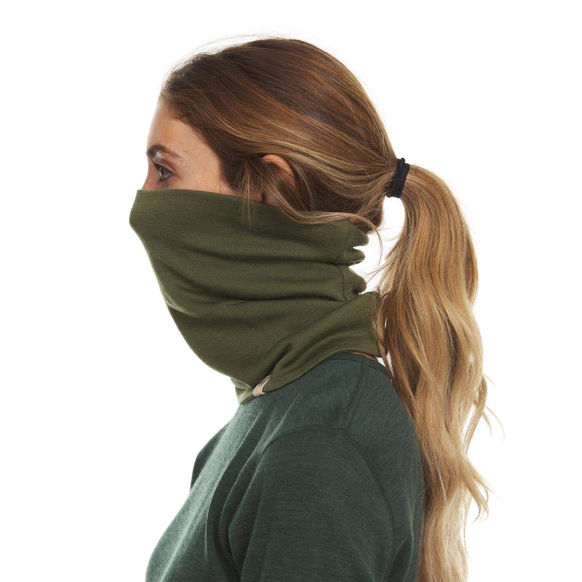 Minus33 - Midweight Neck Gaiter - 100% Merino Wool - Multipurpose Headwear - Skiing Neck Warmer - Winter Face Mask - Olive Drab Wicking Neck Wear