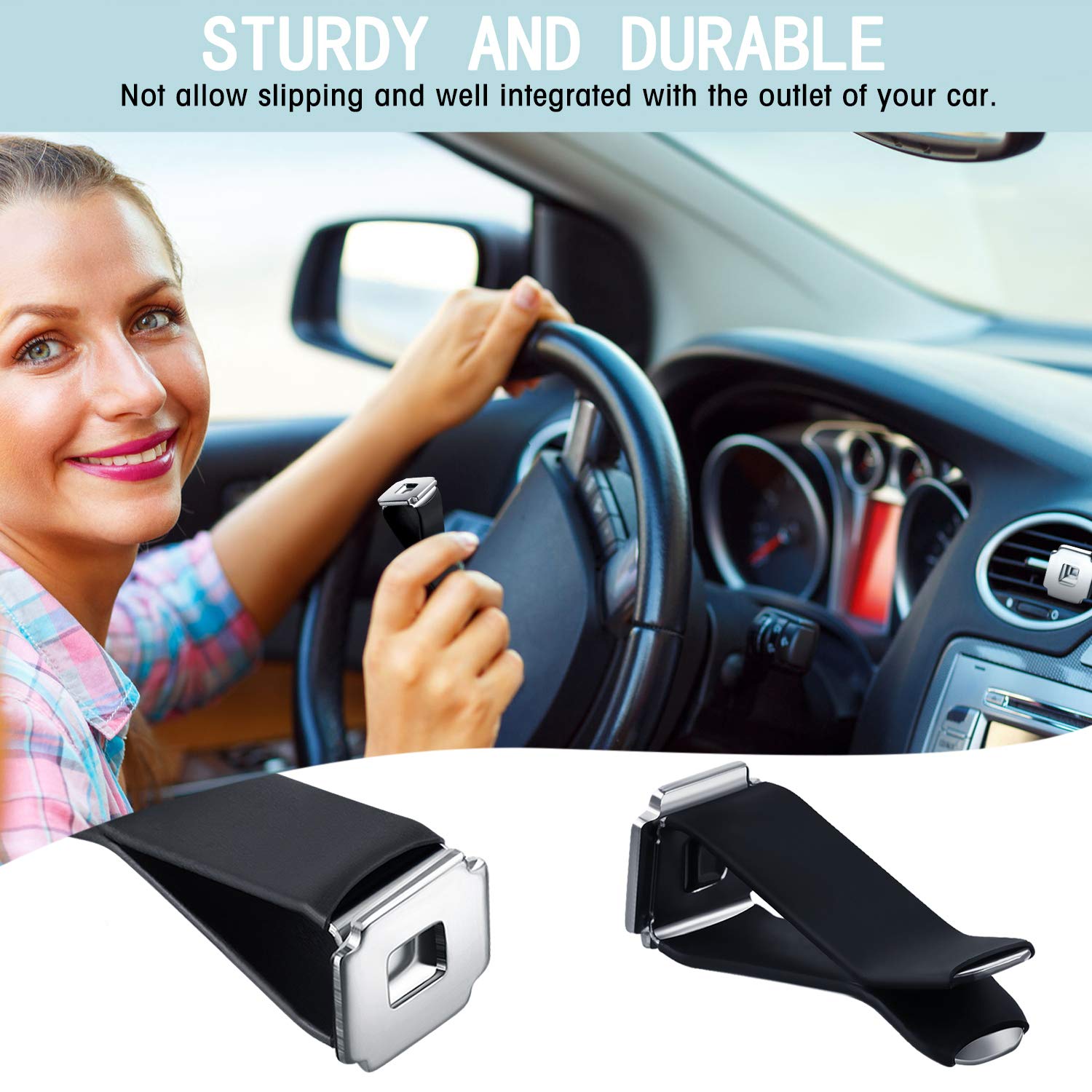 40 Pieces Square Head Car Air Vent Clips 12.66 mm Auto Air Conditioner Outlet Clips Air Freshener Clips for Car Air Vent Decoration (Black)