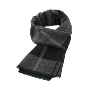 american trends mens winter warm cashmere scarf plaid tassel scarf for men soft long cotton scarves black grey square