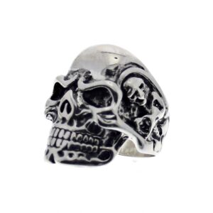 zac's alter ego skeleton engraved chunky skull ring - alternative gothic jewellery