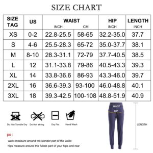 LEINIDINA Women’s Jogger Pants Active High Waisted Sweatpants with Pockets Tapered Casual Lounge Pants Loose Track Cuff Leggings (Blue, Medium)