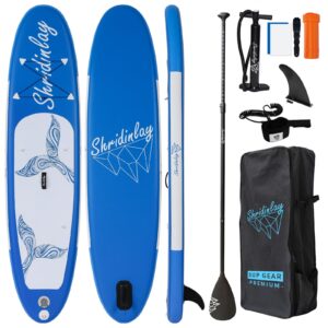 inflatable paddle board,6 inches thick paddle boards for adults, stand up paddle board with surfboard accessories for surfers of all skill levels(blue)