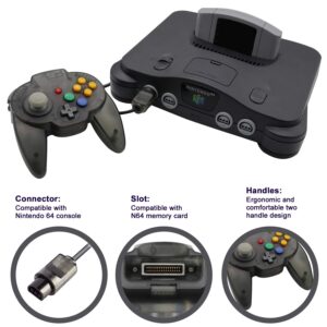 Warrior 64 Wired Controller for Original Nintendo 64 N64 Console (Black)