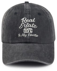 yishow embroidered bassball cap real estate is my hustle customized embroidered hat