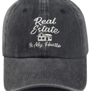 YISHOW Embroidered Bassball Cap Real Estate is My Hustle Customized Embroidered Hat