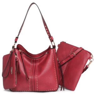 montana west tote bag for women hobo purses leather handbags satchel bags red mwc-1001s-3rd