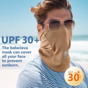 Botack Balaclava Face Mask Sun UV Protection Breathable Full Head Mask for Men Women Skiing Cycling Brown