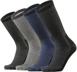 ortis merino wool moisture wicking outdoor hiking cushion crew socks for men 4 pack(mixcolor xl), 13 - 15