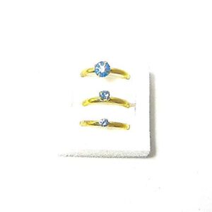 Melodys Gift Depot Girls Birthstone Ring Jewelry Set-Choose Month Get 3 Crystal Adjustable Rings Boxed (APR)