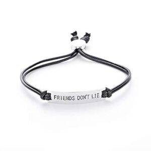 dckazz friends don't lie bracelet handstamped letter bar bangle chain for women eleven jewelry