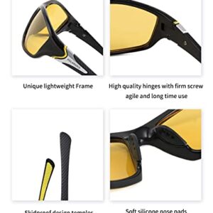 FEISEDY Classic Men Polarized Sports Sunglasses Night Driving Yellow Lenses Cycling Fishing Driving Glasses B2674