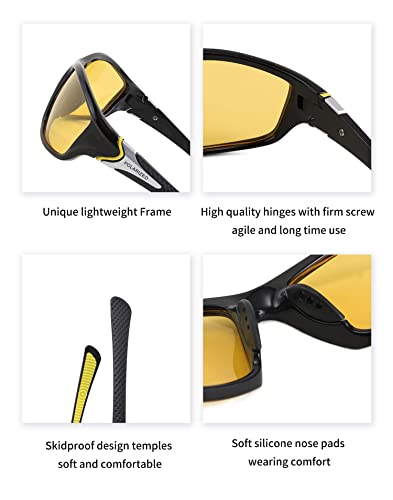 FEISEDY Classic Men Polarized Sports Sunglasses Night Driving Yellow Lenses Cycling Fishing Driving Glasses B2674