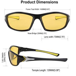 FEISEDY Classic Men Polarized Sports Sunglasses Night Driving Yellow Lenses Cycling Fishing Driving Glasses B2674