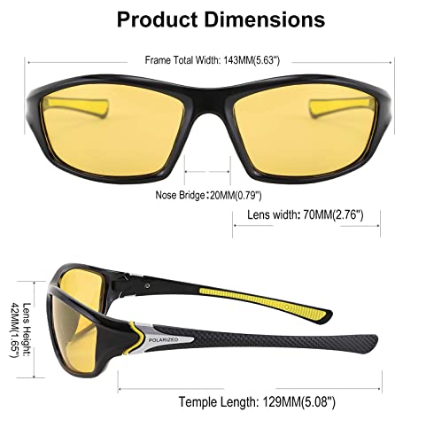 FEISEDY Classic Men Polarized Sports Sunglasses Night Driving Yellow Lenses Cycling Fishing Driving Glasses B2674