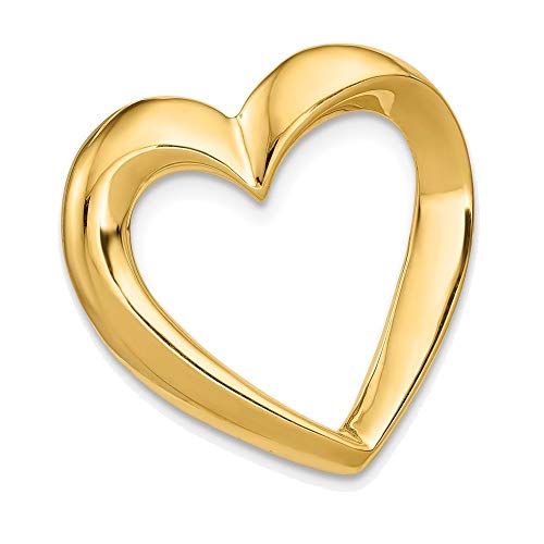 14K White Gold Heart Slide Pendant SL224W