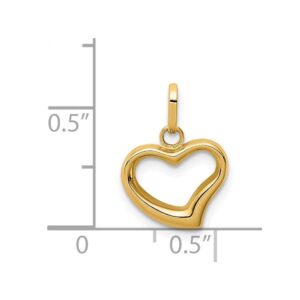 14k Yellow Gold Polished Cut-out Puffed Heart Pendant YC1388