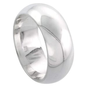 55carat 8 mm 925 sterling silver bands statement rings birthday gift in sizes 4,5,6,7,8,9,10,11,12,13