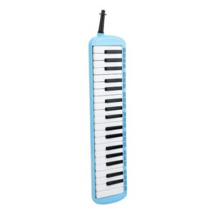 37 Keys Piano- Melodica Long Tube Melodica with Key Stickers Double Mouthpieces Tubes Carrying Bag for Kids Beginners Adults Gift (Blue)