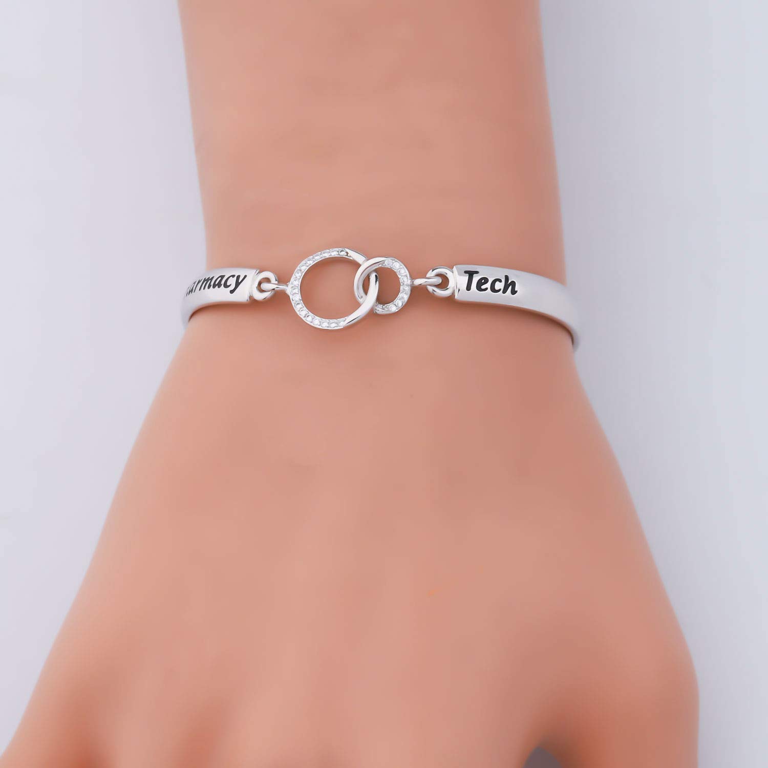 LQRI Pharmacy Tech Pharmacy Technician Bracelet Rx Jewelry Gift Pharmacist Gift Pharmacy Pharmacist Graduation Gift For Women (silver-Pharmacy Tech)