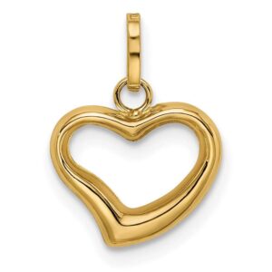 14k Yellow Gold Polished Cut-out Puffed Heart Pendant YC1388