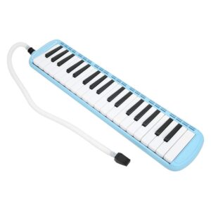 37 Keys Piano- Melodica Long Tube Melodica with Key Stickers Double Mouthpieces Tubes Carrying Bag for Kids Beginners Adults Gift (Blue)