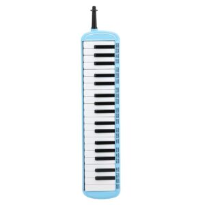 37 Keys Piano- Melodica Long Tube Melodica with Key Stickers Double Mouthpieces Tubes Carrying Bag for Kids Beginners Adults Gift (Blue)