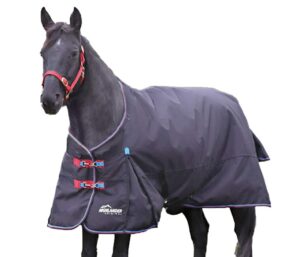 shires highlander plus 200g standard neck blanket black 78"