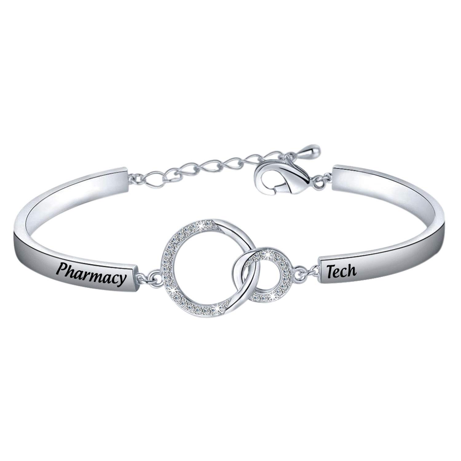 LQRI Pharmacy Tech Pharmacy Technician Bracelet Rx Jewelry Gift Pharmacist Gift Pharmacy Pharmacist Graduation Gift For Women (silver-Pharmacy Tech)