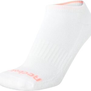 Reebok Women's No Show Athletic Breathable Low Cut Cushioned Socks (12 Pack), Size 4-10, Bright White Logo