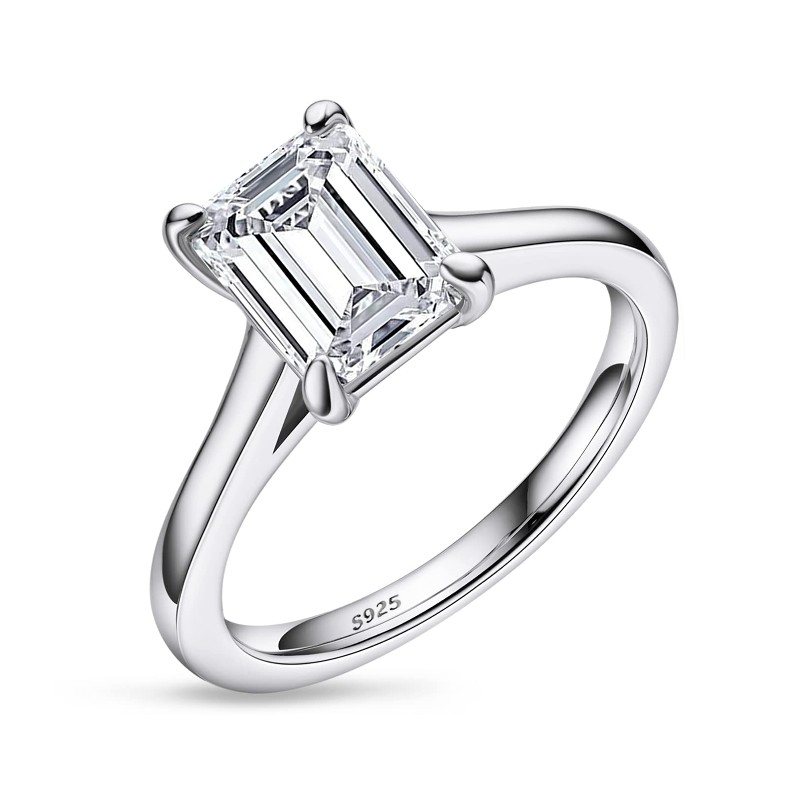 YUNKAI Engagement Ring for Women, 925 Sterling Silver Cubic Zirconia Wedding Ring Christmas Gift